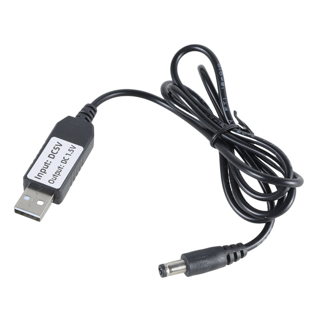 Compact USB 5V to 1.5V 5.5mmx2.1mm DC5521 Plug Charging Cable Power ...