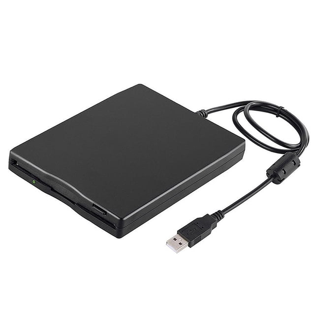 Compact USB Floppy Disk Drive, Plug and Play, Black - Walmart Business ...