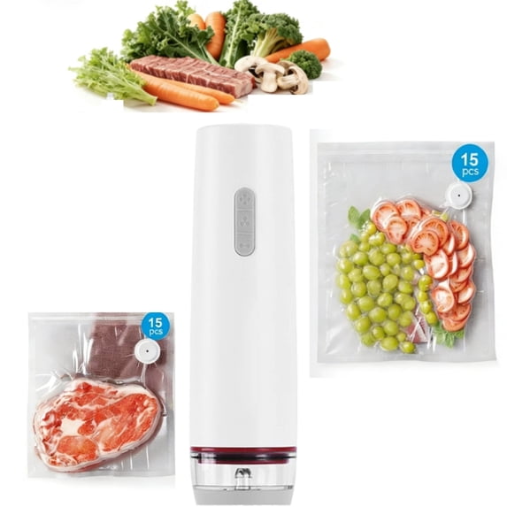 Compact Vacuum Sealer for Food (Contains 30 Reusable Seal Bags ...