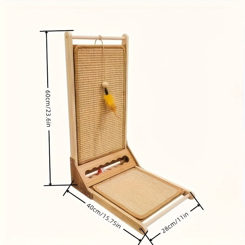 A Compact Vertical Cat Climbing Structure Made of Solid Wood, Featuring ...