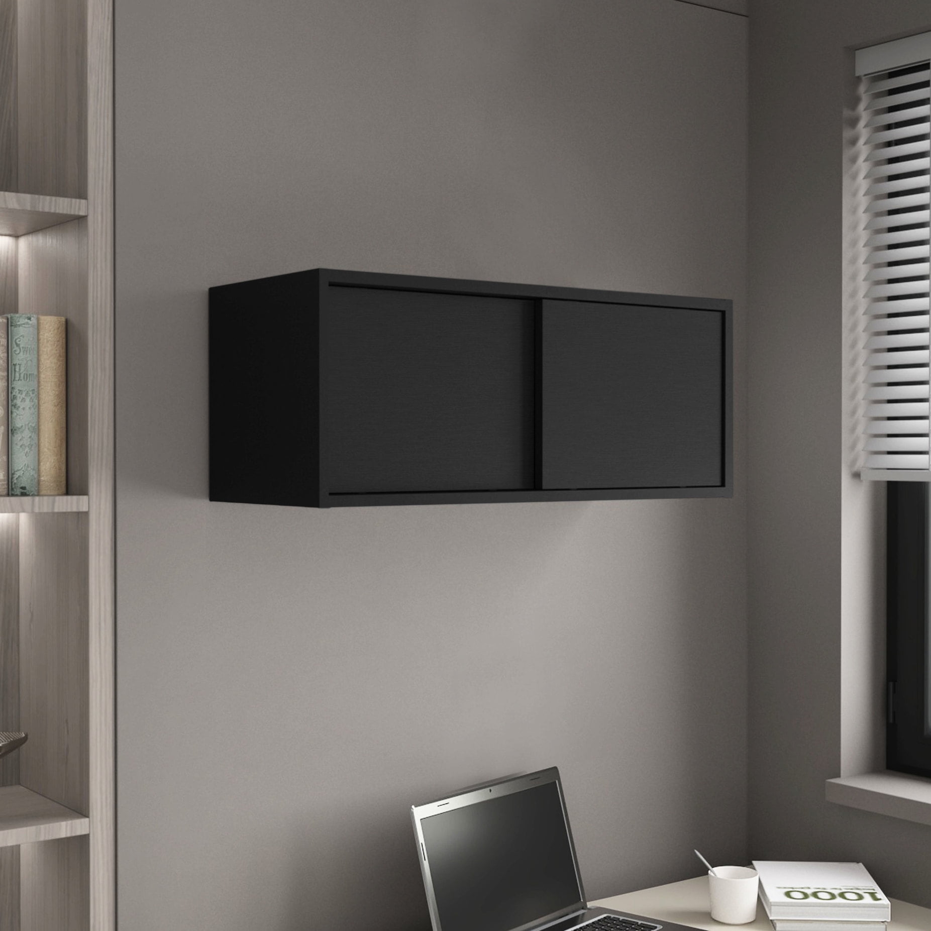 Compact Wall Cabinet with Doors | Store Kitchen Essentials on Shelf ...