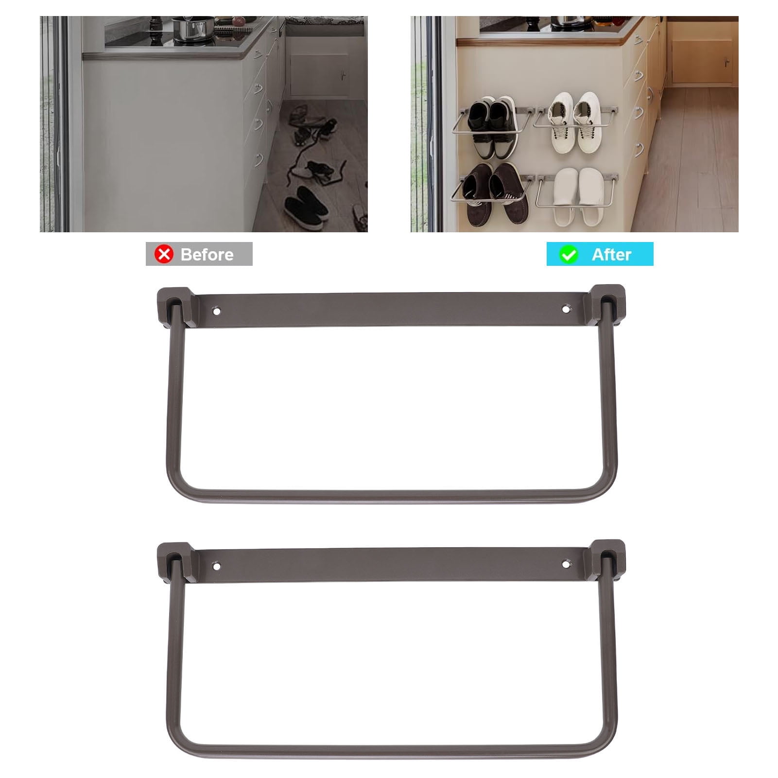 Compact Wall Mounted Shoe Storage, Foldable Rack Holds Sneakers ...