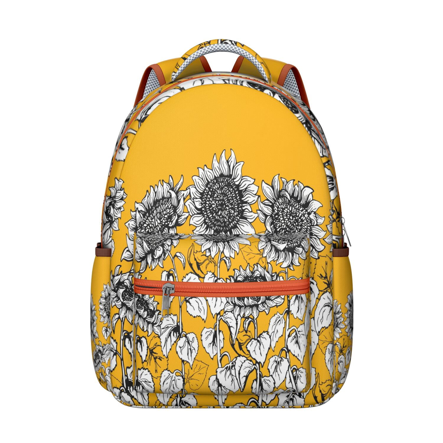 Compact Wildflower Print Backpack with Bee Accents, Lightweight and ...