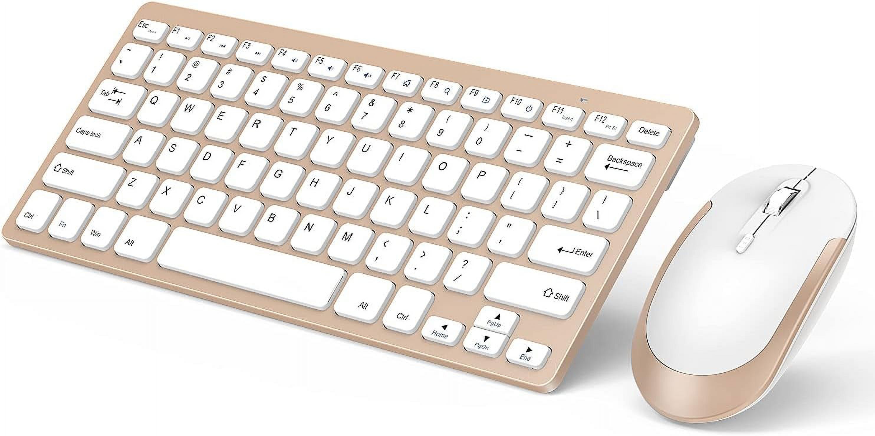 Compact Wireless Keyboard Mouse, 2.4GHz Ultra Thin Small Wireless ...