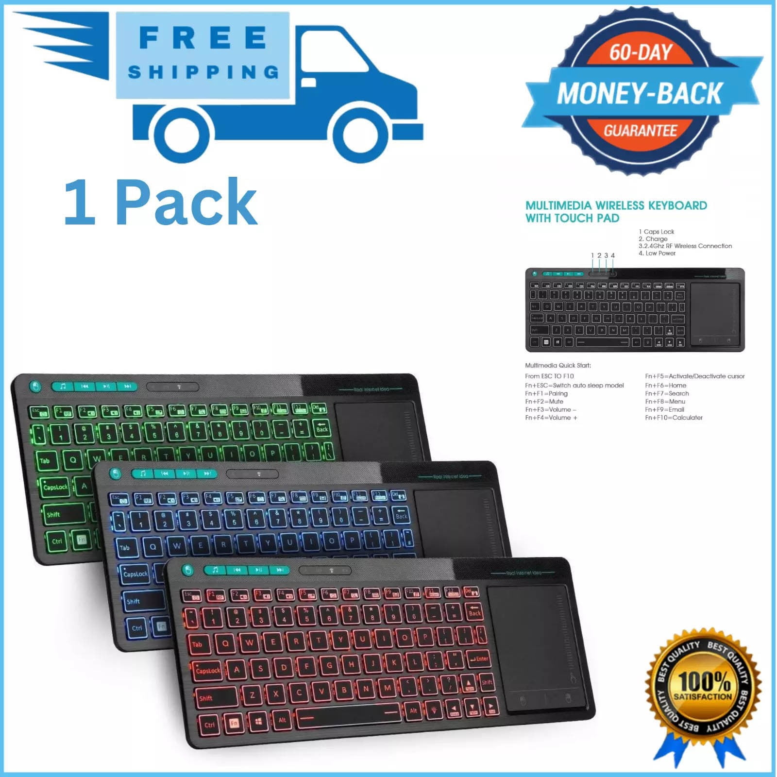 Compact Wireless Keyboard Rechargeable Lithium Ion for Home and ...