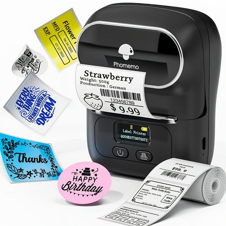 Compact Wireless Thermal Label Printer Easy to Use Versatile For Barcode Clothing Jewelry Retail Mailing Android IOS Compatible Includes 1