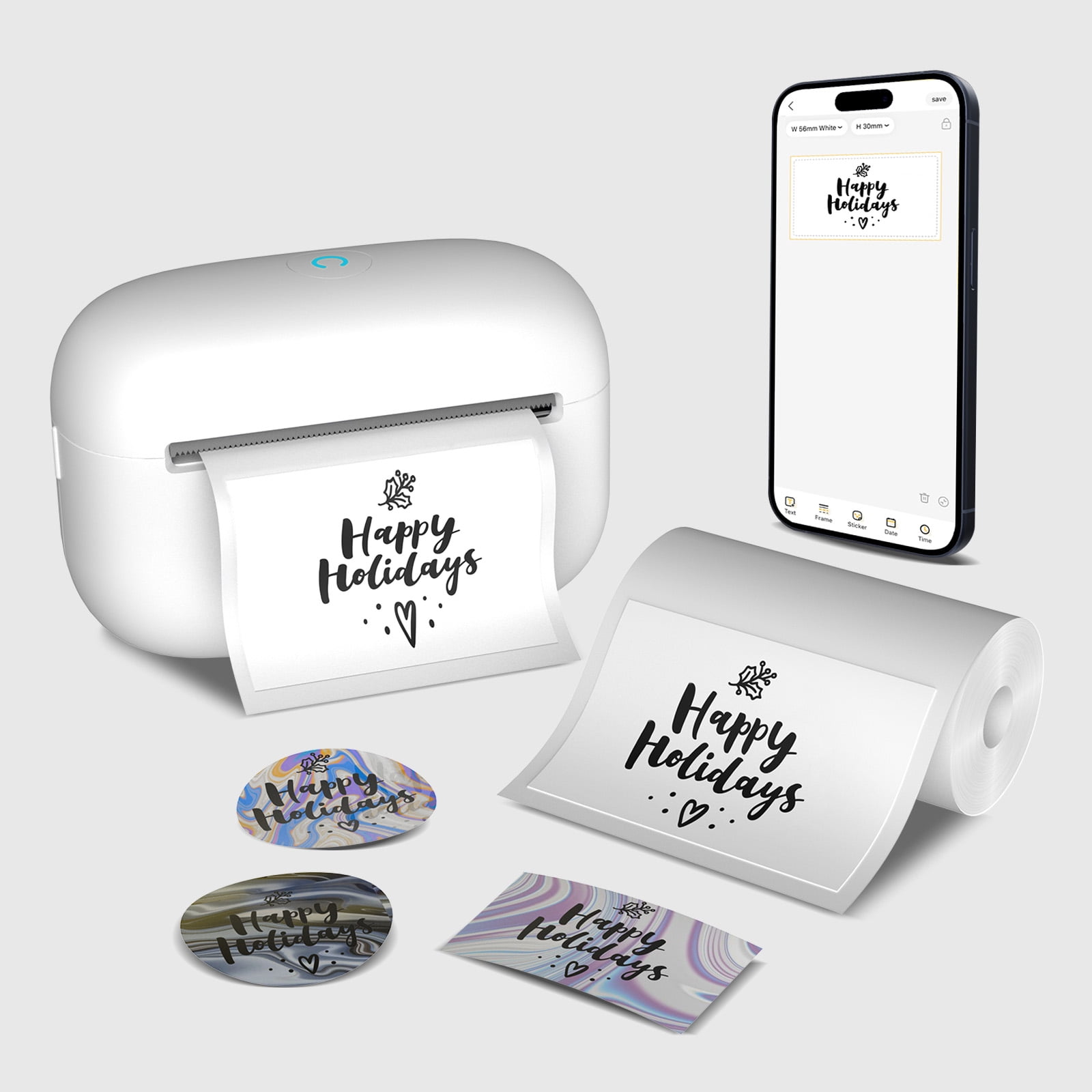 Compact Wireless Thermal Printer White - USB Rechargeable, Wireless ...