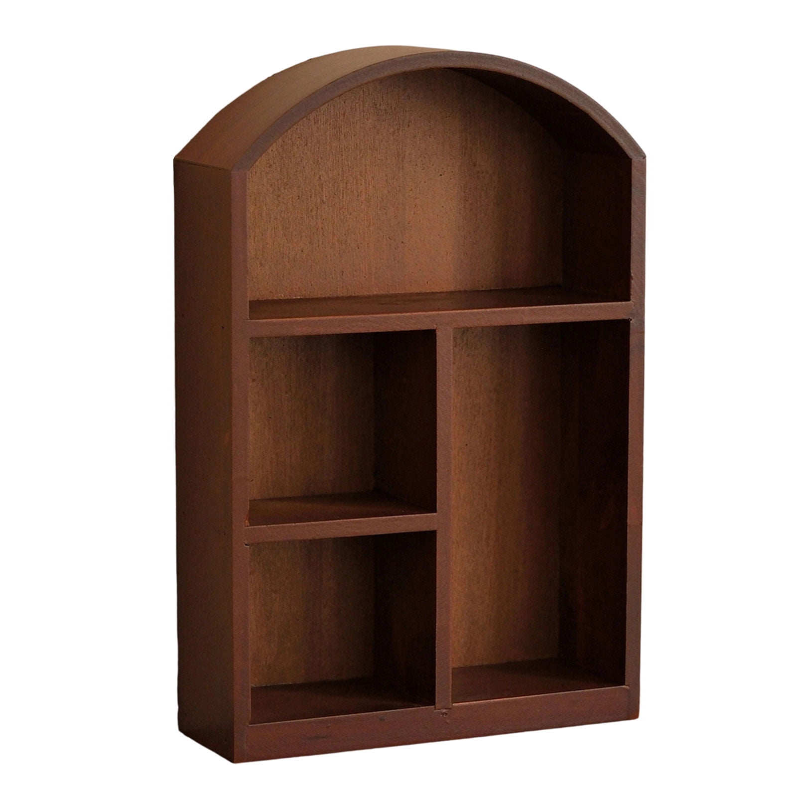 Compact Wooden Desktop Storage Organizers Glass Front Cabinet For ...