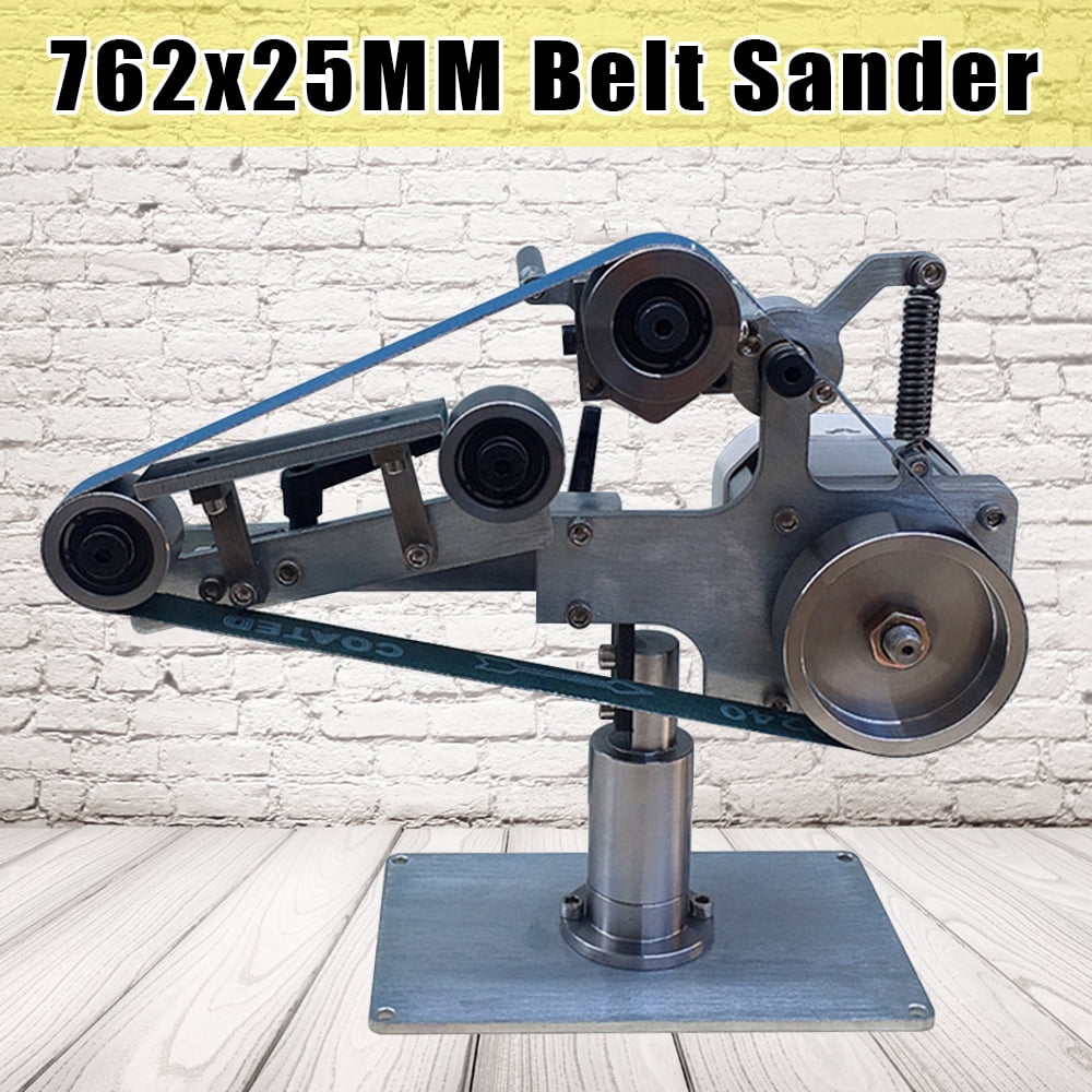 Compact belt sander with 3.9-inch wheel, adjustable worktable for ...