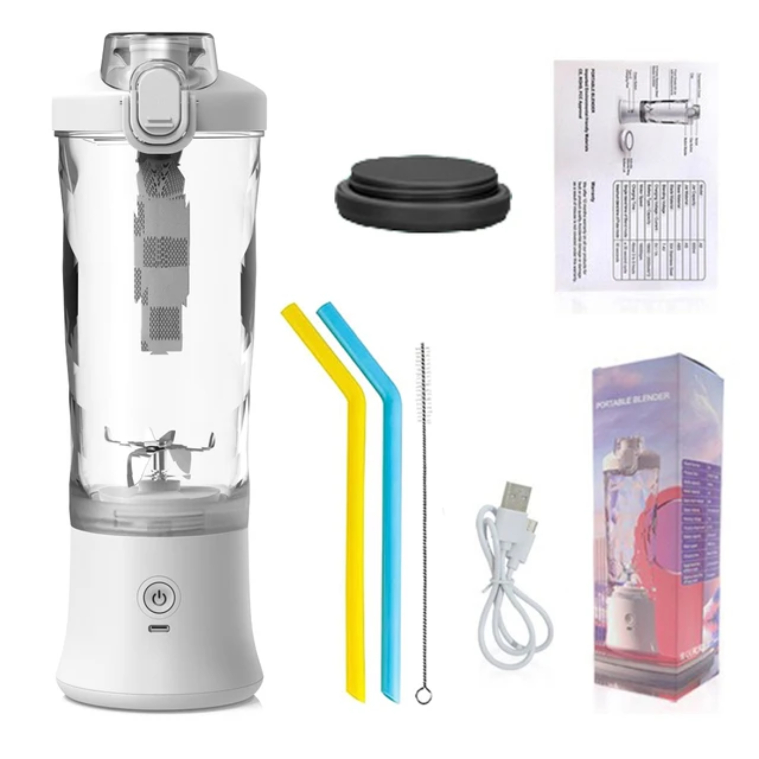 Compact and convenient rechargeable mini blender for on-the-go use ...