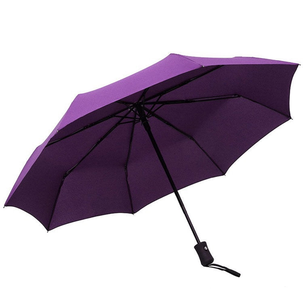 Compact folding umbrella, windproof travelling umbrella with open-close ...