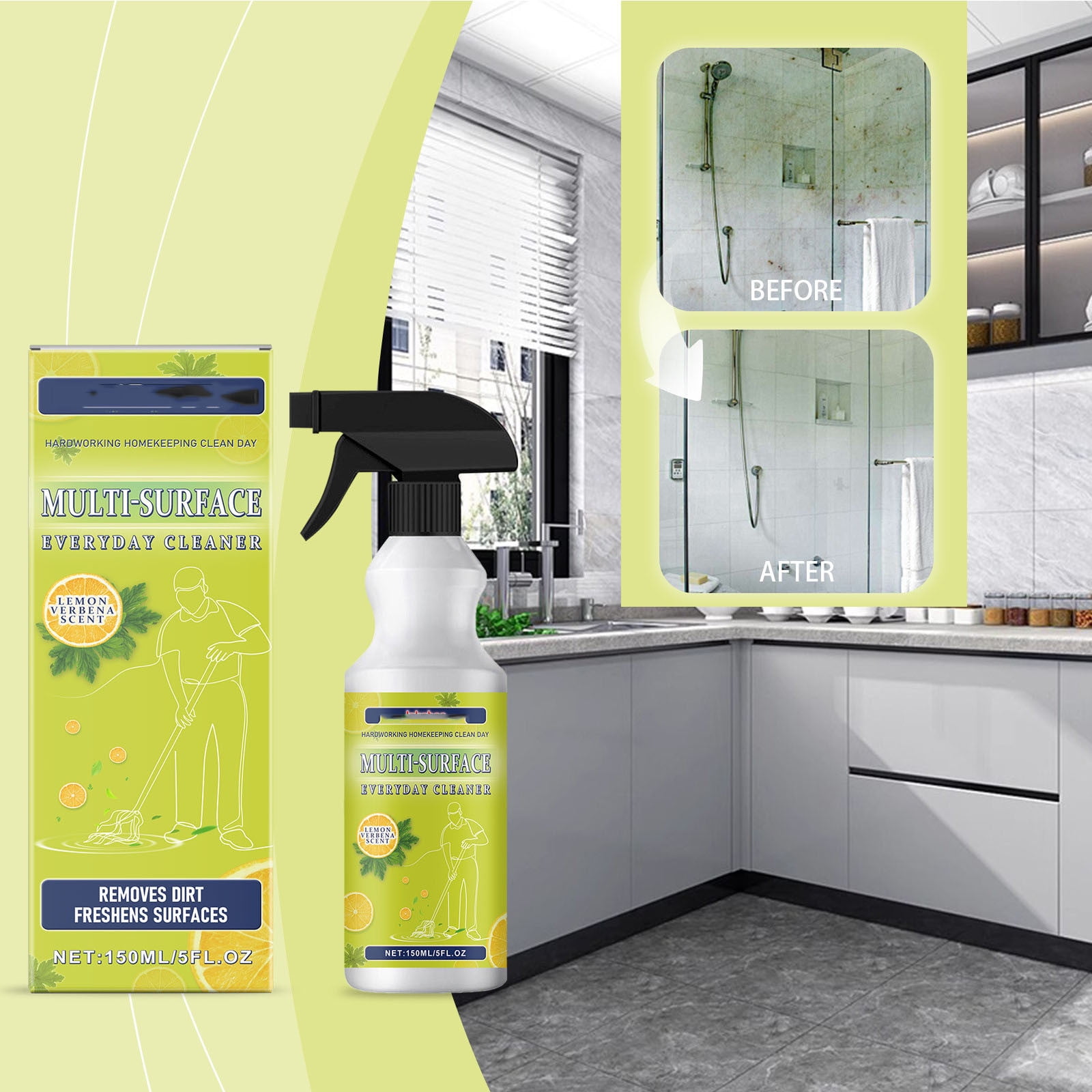 Compact styles, Multi-purpose Surface Cleaner, 150ml Bottle, Safe Formula, Non-toxic, for ...