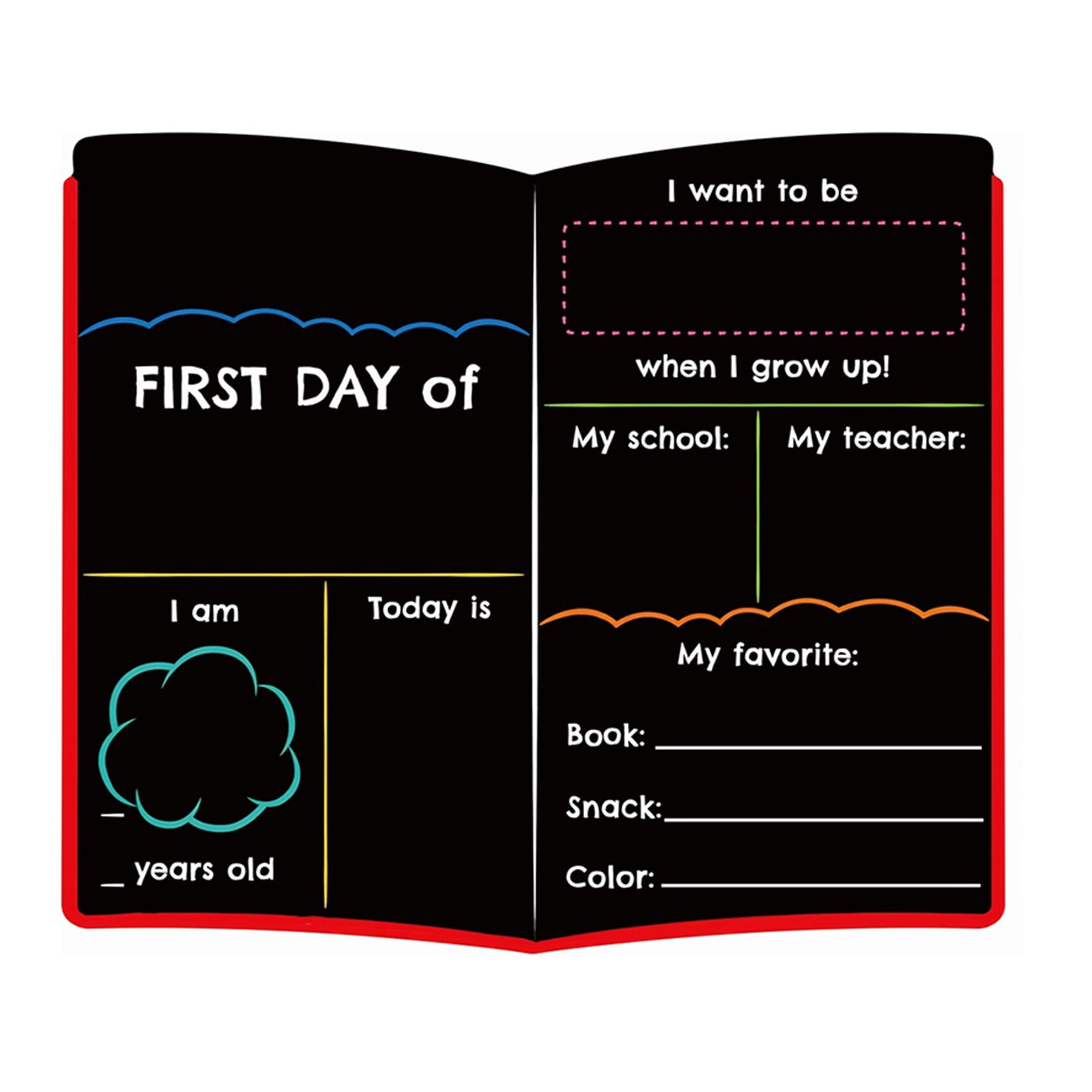 Compactly Double Faced Message Board Classroom Essential Blackboard for ...