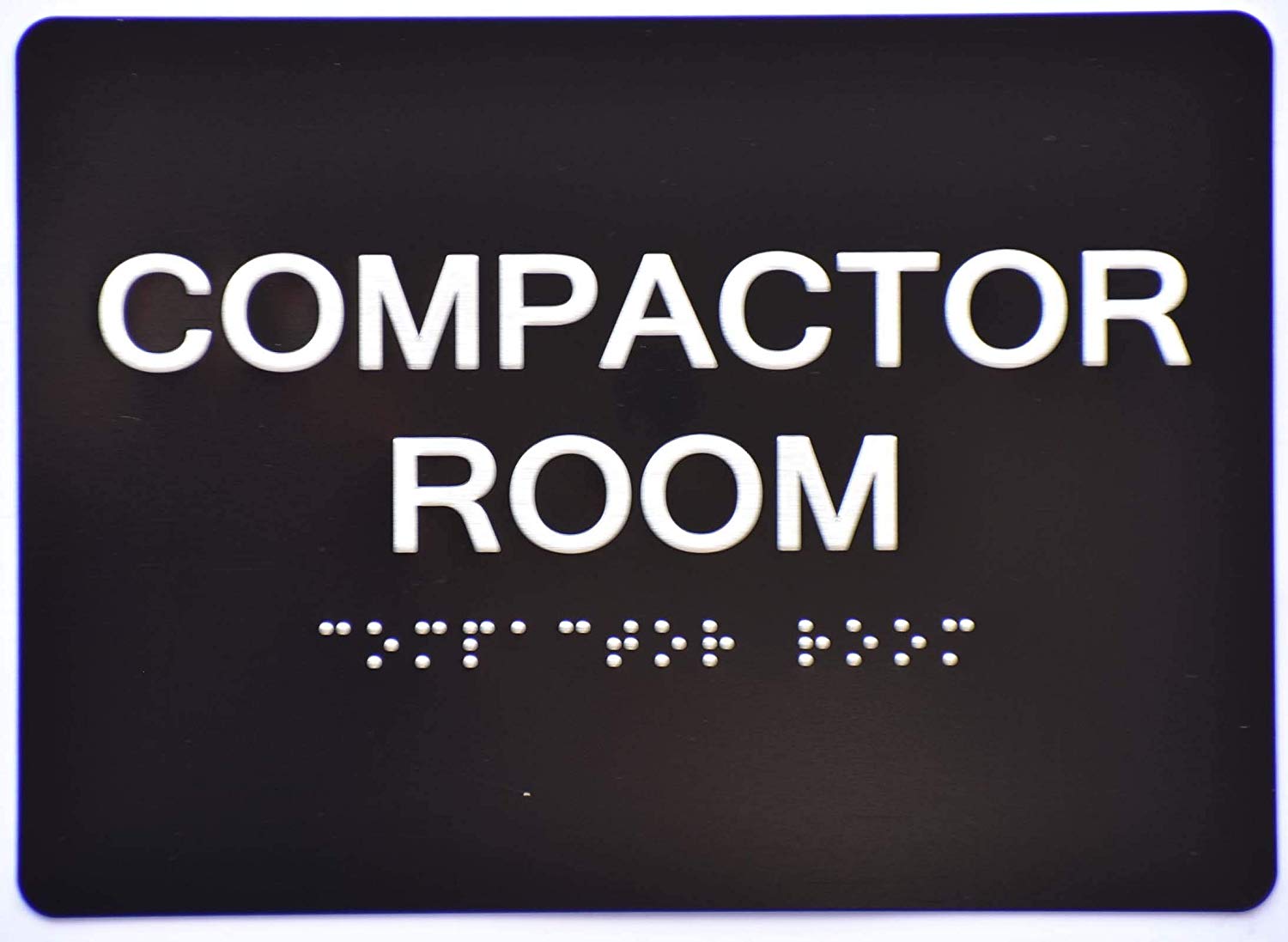 Compactor Room Sign Black (Aluminium, Black/Silver,Size 5x7) The ...