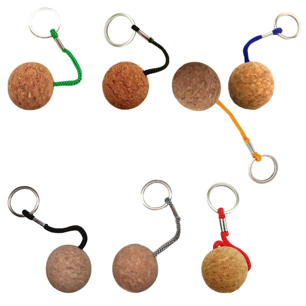 Compacts 35mm Marine Keychains Floating Cork Ball Waterproofed Hardware ...
