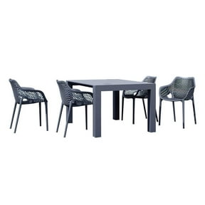 Compamia Air Square Dining Set with 4 Chairs Dark Gray - Walmart.com