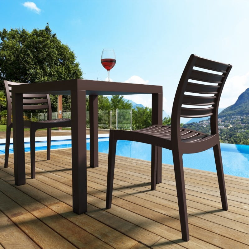 Compamia Ares 5 Piece Square Resin Patio Dining Set in Brown - Walmart.com