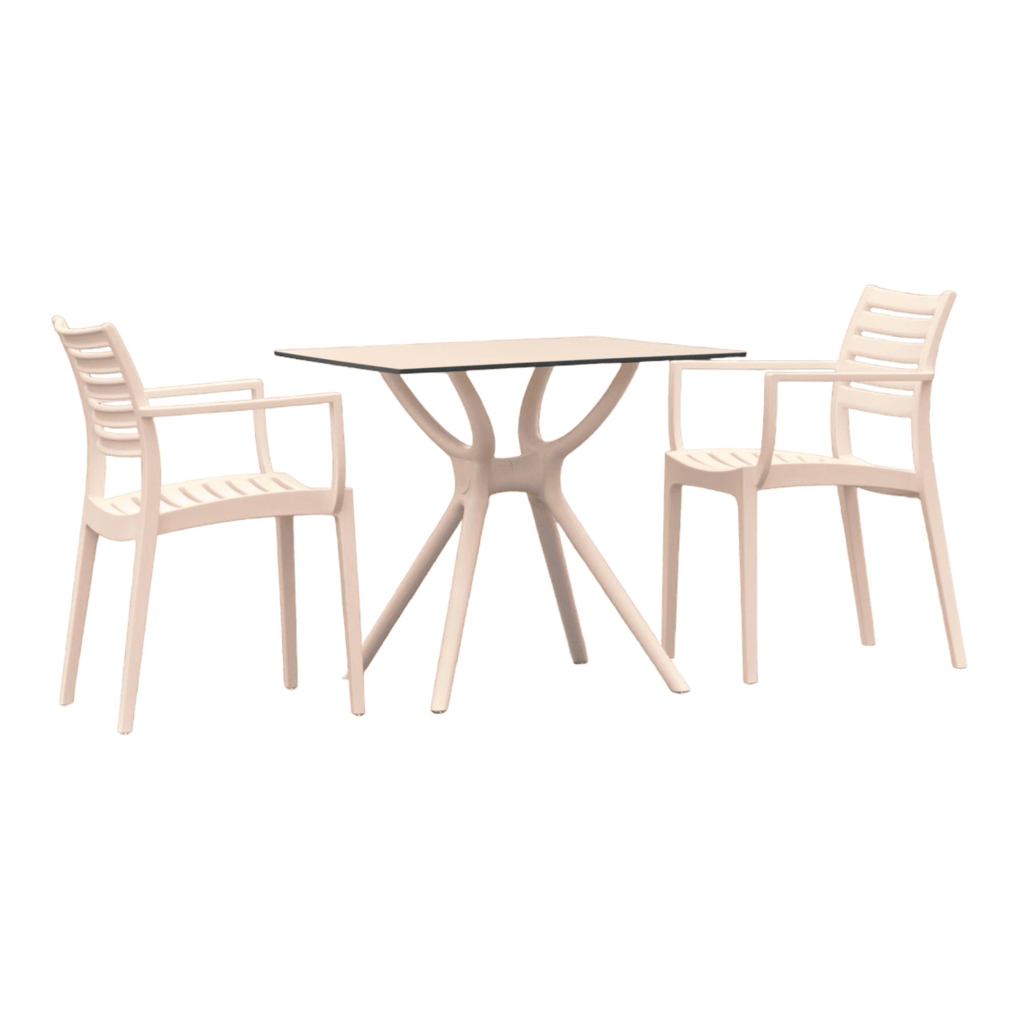 Compamia Artemis Dining Set with 2 Arm Chairs White - Walmart.com