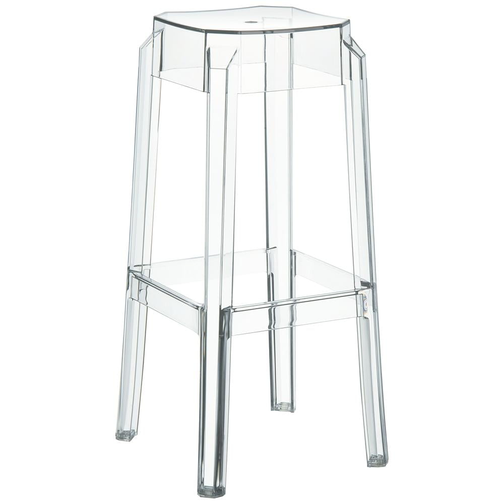 Compamia Fox 30" Polycarbonate Patio Bar Stool in Clear Transparent ...