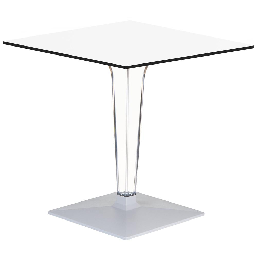 Compamia Ice 24 inch HPL Top Square Dining Table with Transparent Base ...