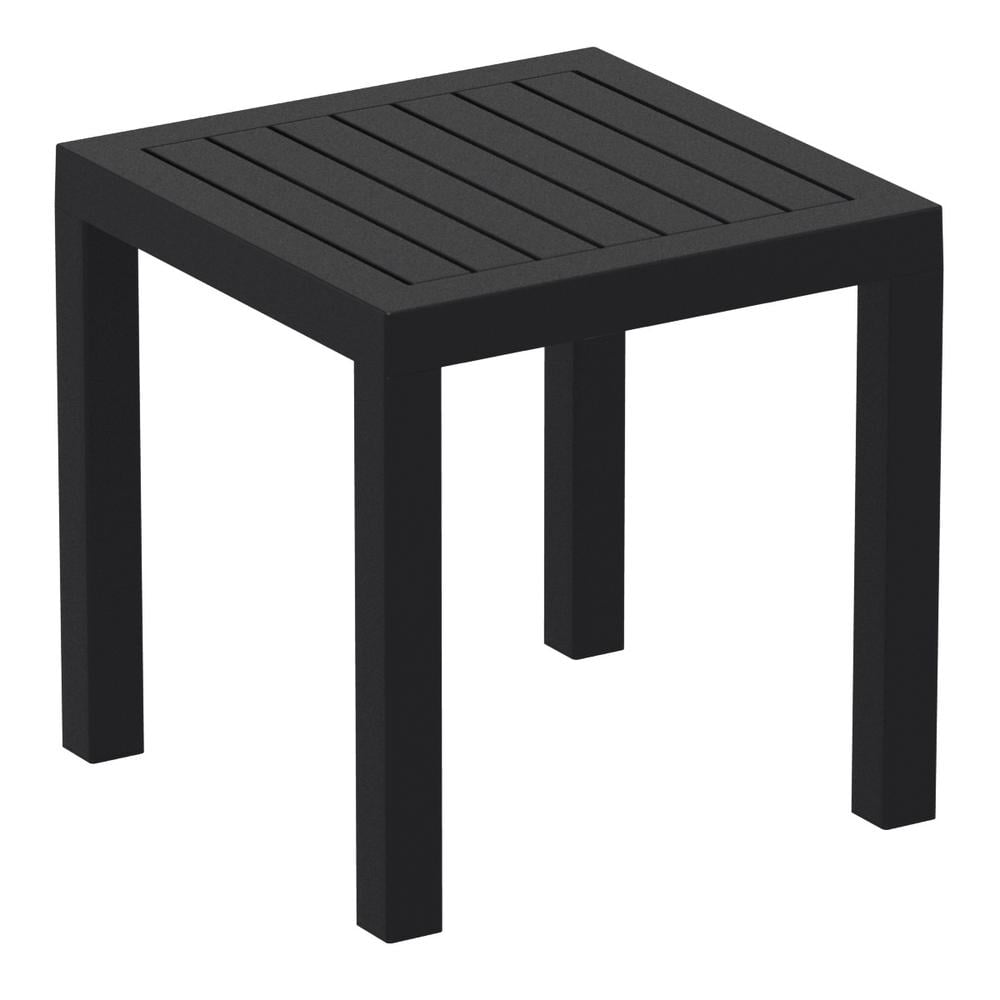Compamia Ocean Square Resin Patio Side Table in Black - Walmart.com