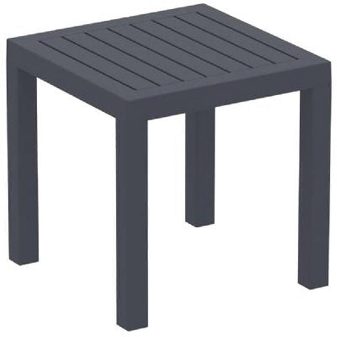 Compamia Ocean Square Resin Patio Side Table in Dark Gray - Walmart.com