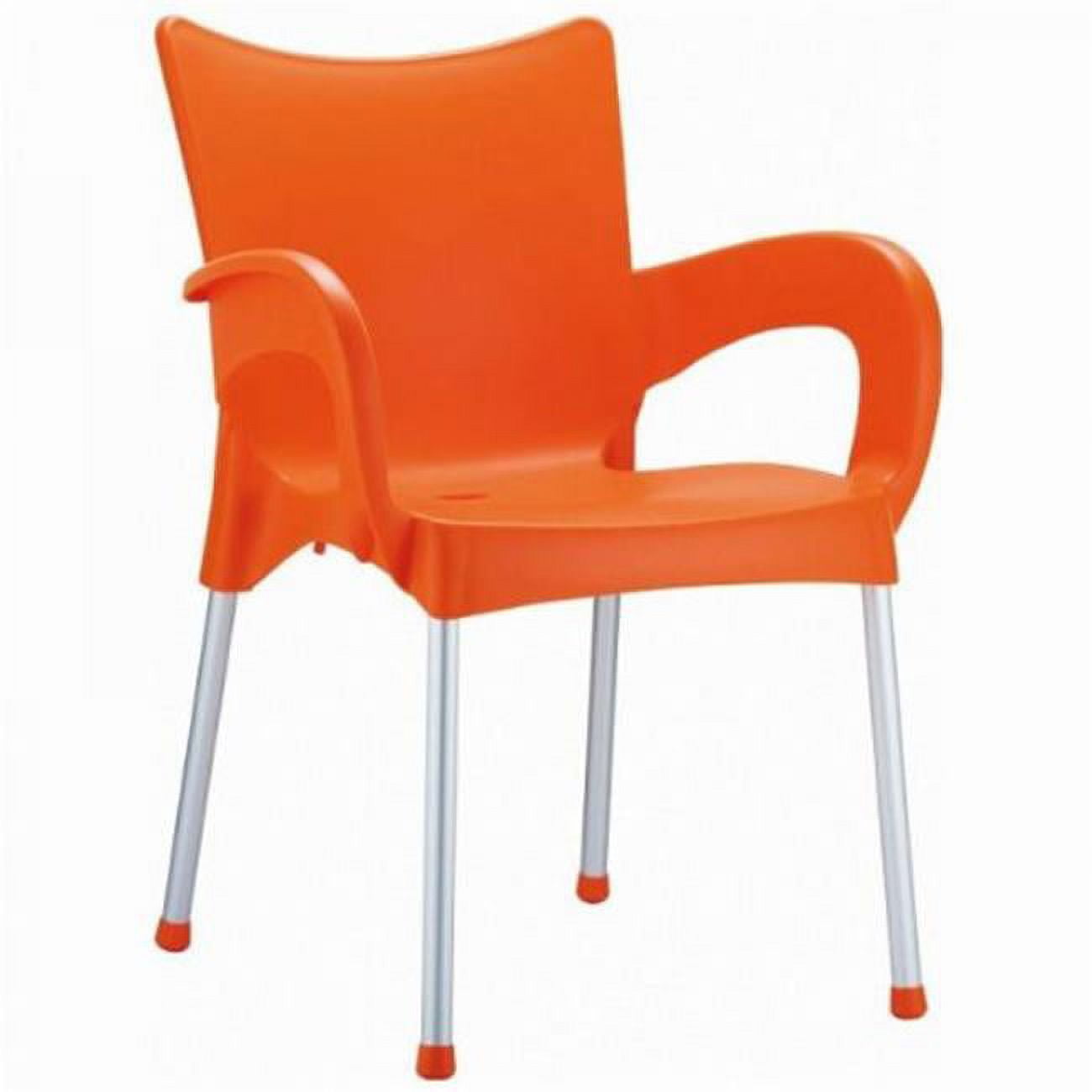 Compamia Romeo Resin Dining Arm Chair Orange - set of 2 - Walmart.com