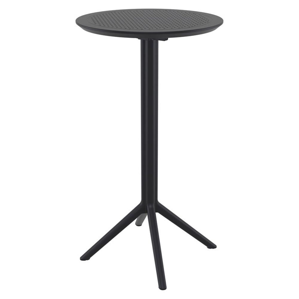 Compamia Sky 24 inch Round Folding Bar Table in Black finish - Walmart.com