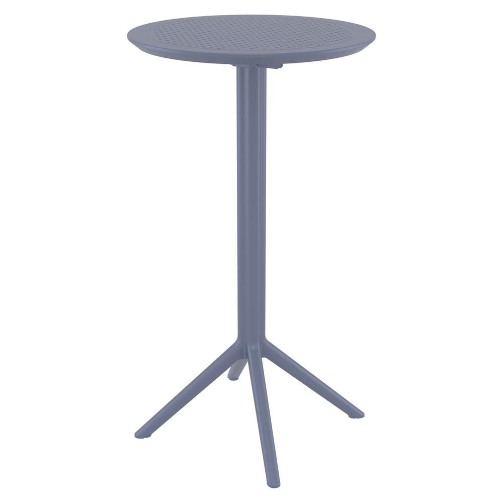 Compamia Sky 24 inch Round Folding Bar Table in Dark Gray finish ...