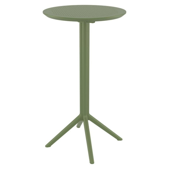 Compamia Sky 24 inch Round Folding Bar Table in Olive Green finish ...