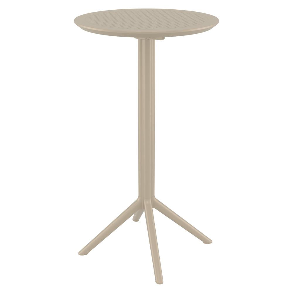 Compamia Sky 24 inch Round Folding Bar Table in Taupe finish - Walmart.com