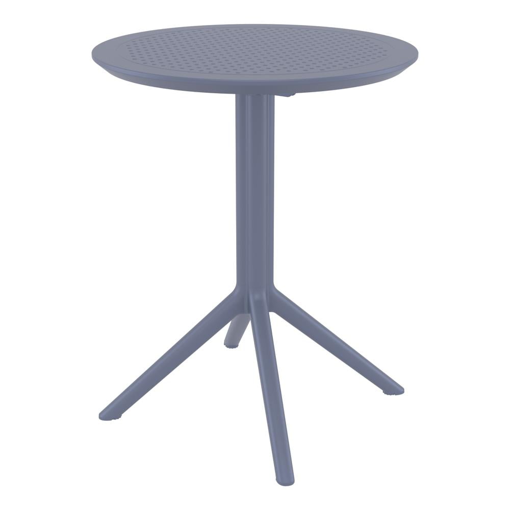 Compamia Sky 24 inch Round Folding Table in Dark Gray finish - Walmart.com