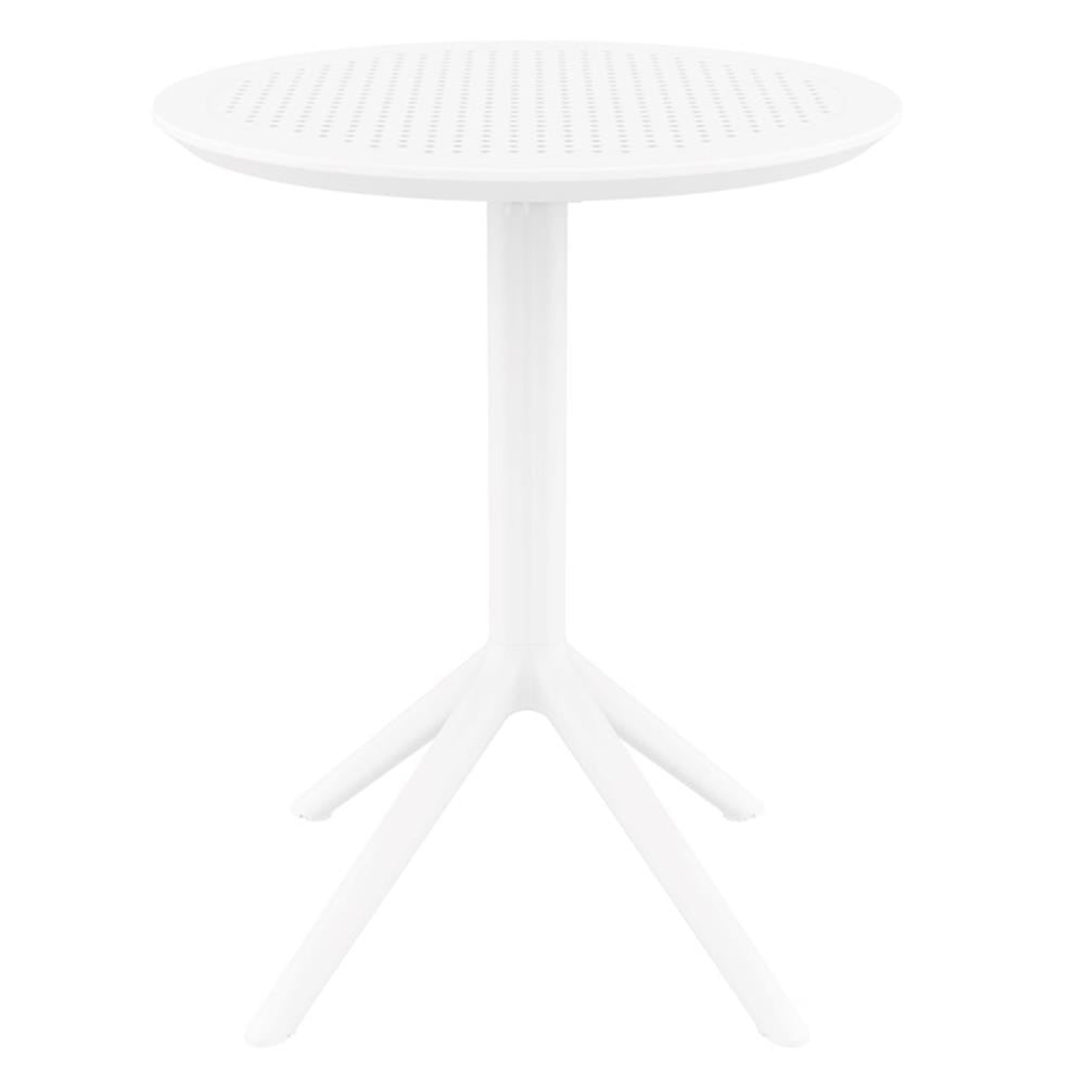 Compamia Sky 24 inch Round Folding Table in White finish - Walmart.com