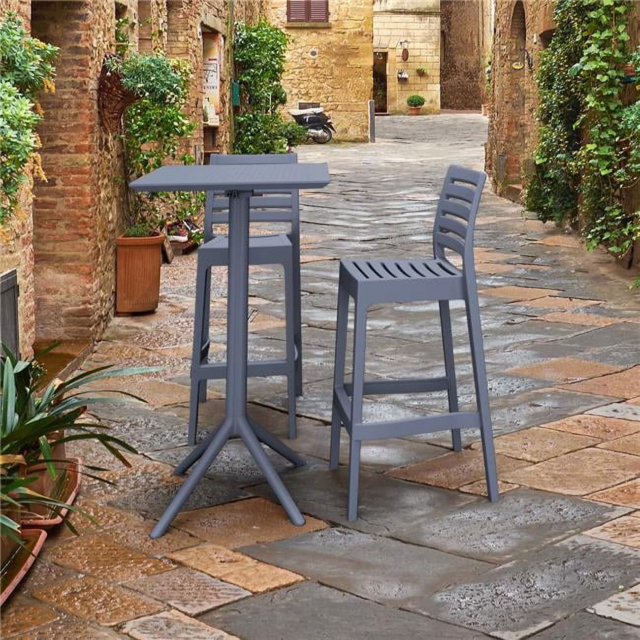 Compamia Sky Ares 24 Inch Square Bar Table Set With 2 Barstools Dark Compamia Sky Ares 24 Inch Square Bar Table Set With 2 Barstools Dark