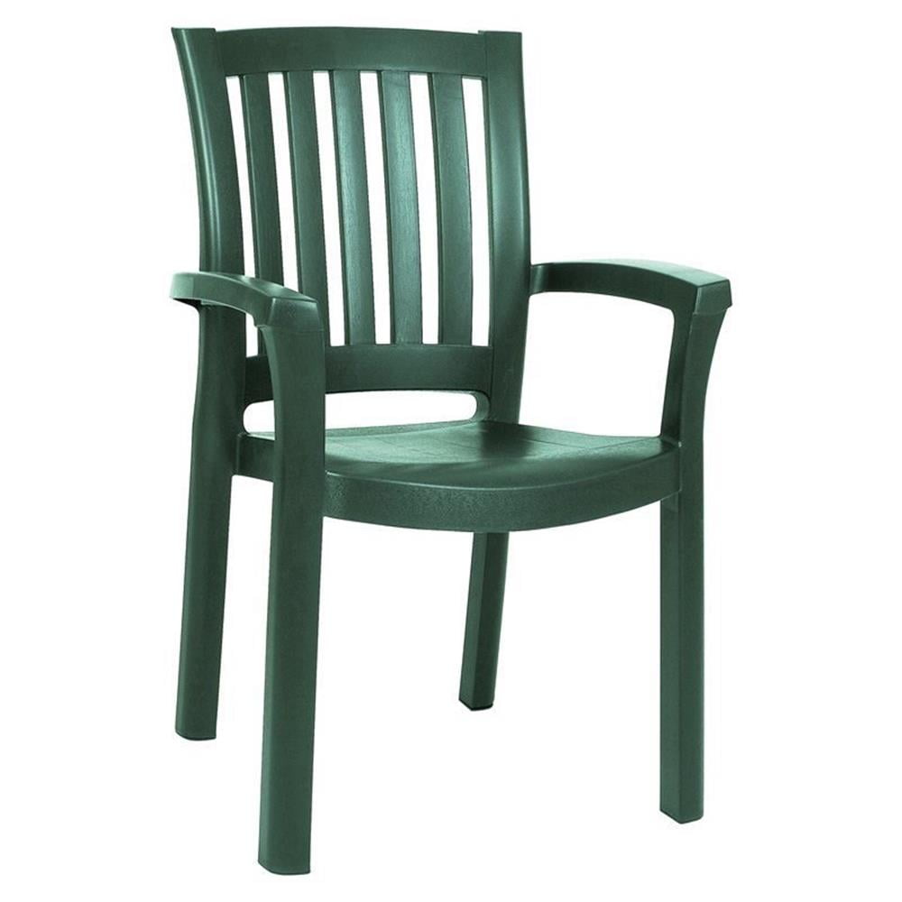 Siesta Sunshine Stackable Outdoor Resin Dining Arm Chair Green for ...