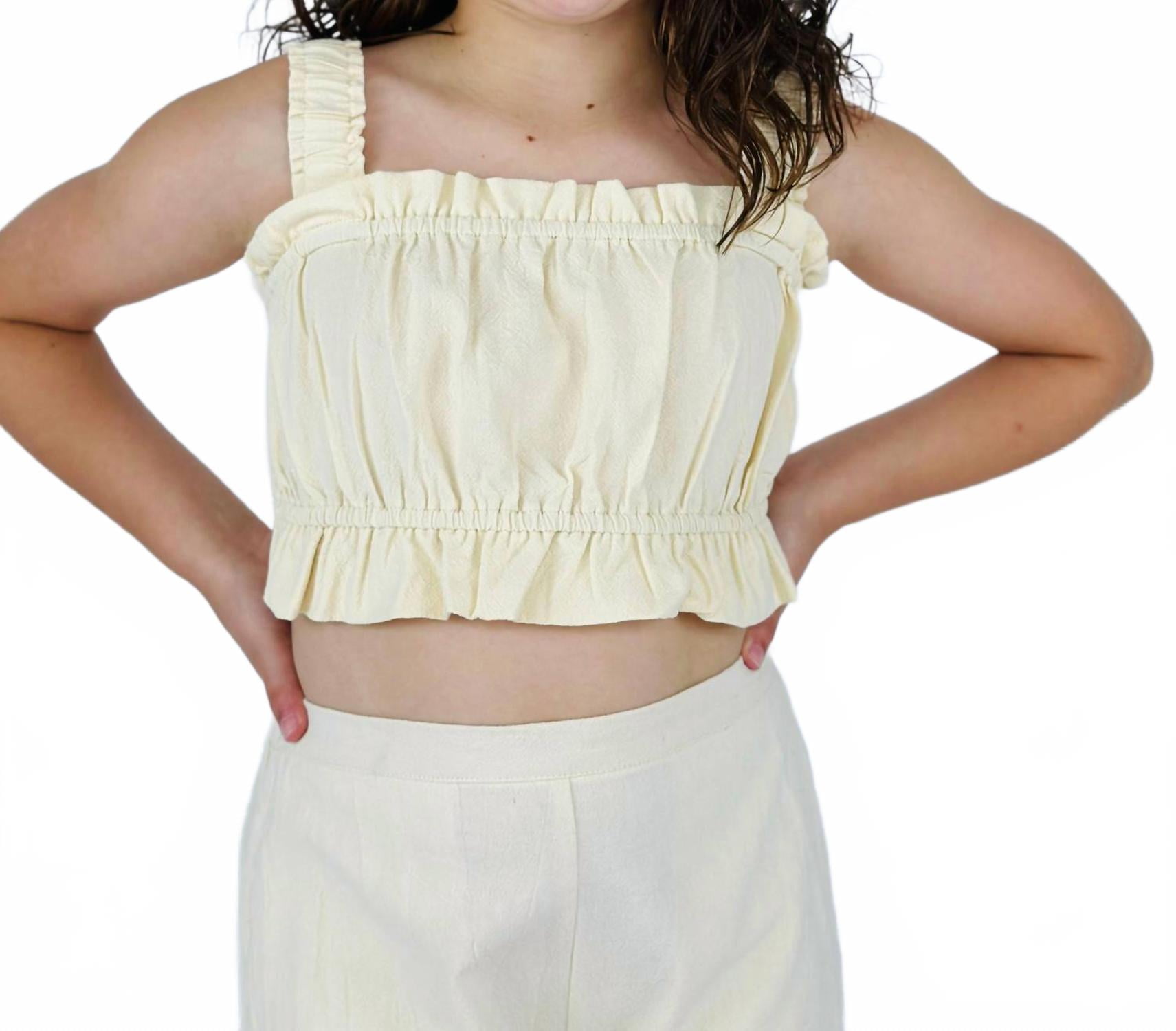 Compania Fantastica Girl's Cropped Ruffle Top - Walmart.com