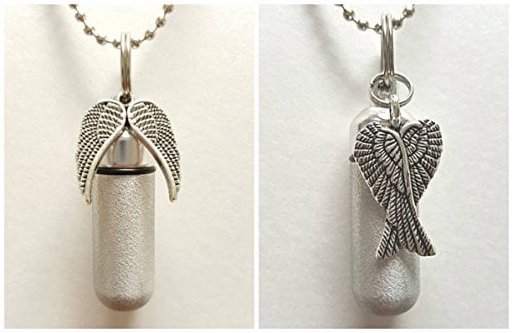 Companion Set of TWO Angel Wings CREMATION URNS with ENGRAVED HEARTS ...