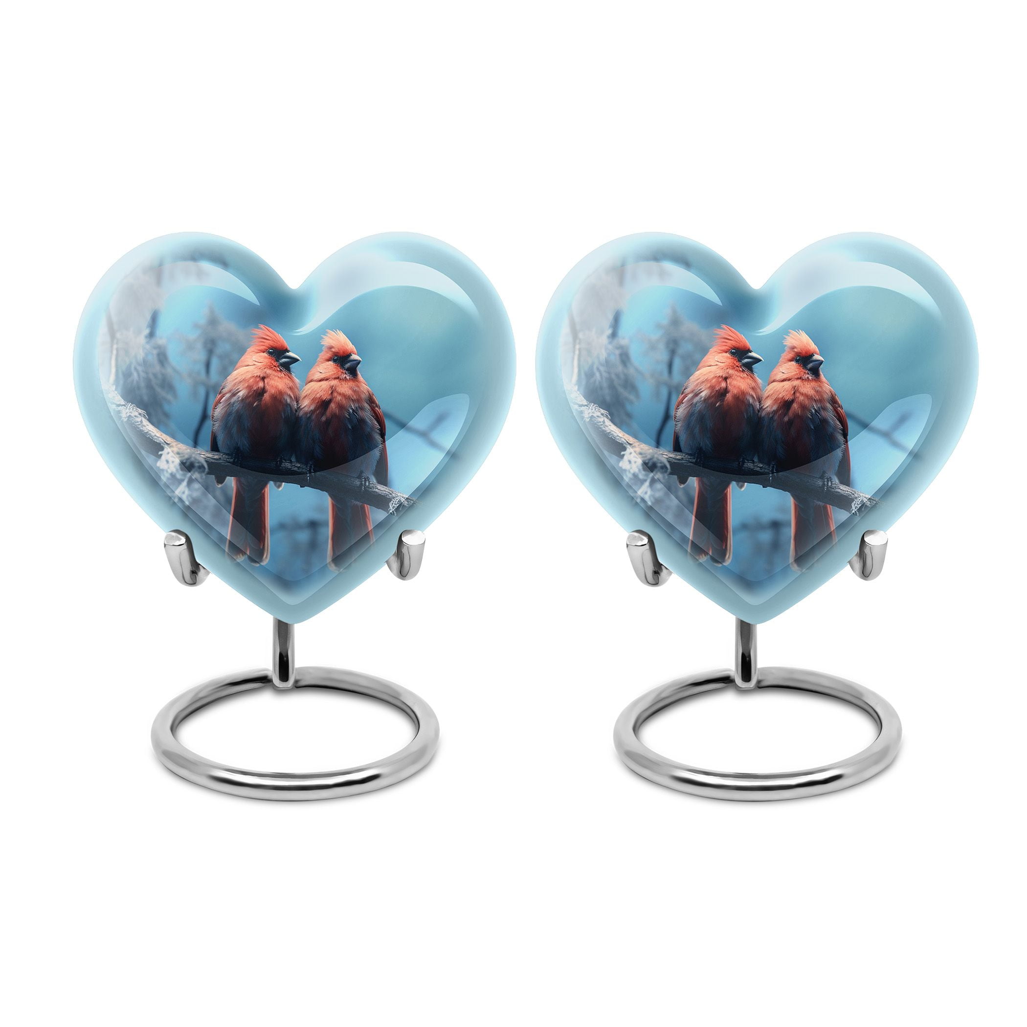 Companions In Crimson Feathers Heart Urn For Men, Urn For Ashes Adult ...