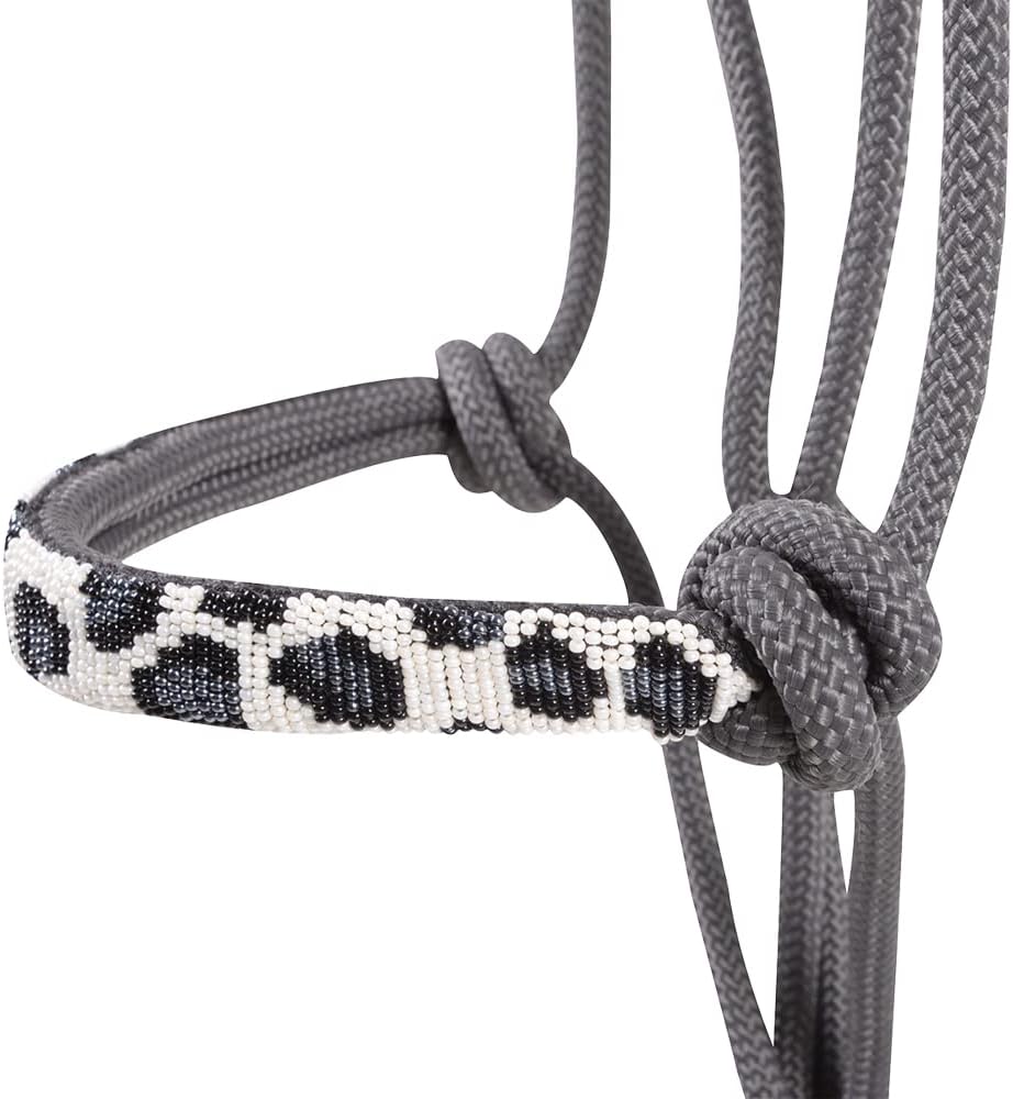 Company Grey Cheetah Beaded Nose Rope Halter/Lead Grey/Cheetah - Walmart.com
