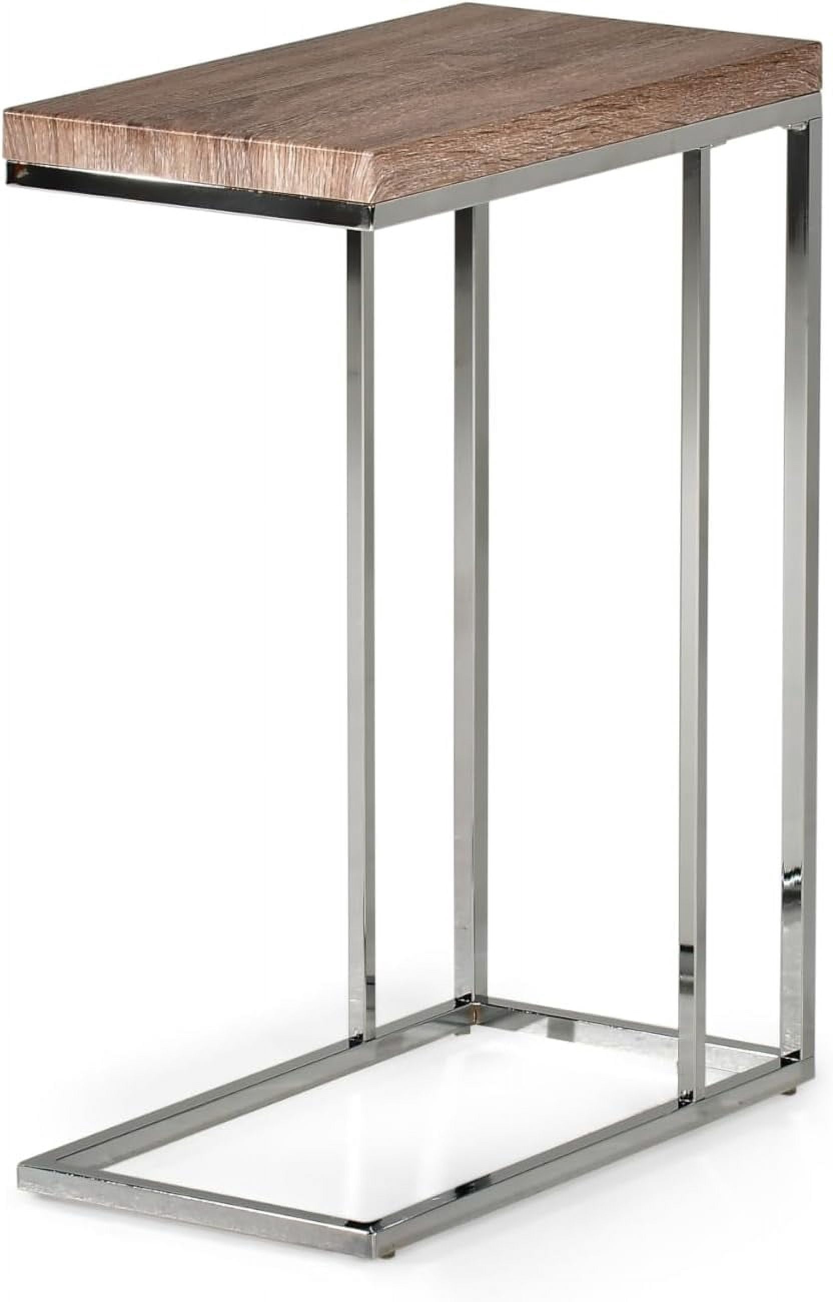 Company Lucia Chairside End Table, C Shaped End Table with Chrome Base ...