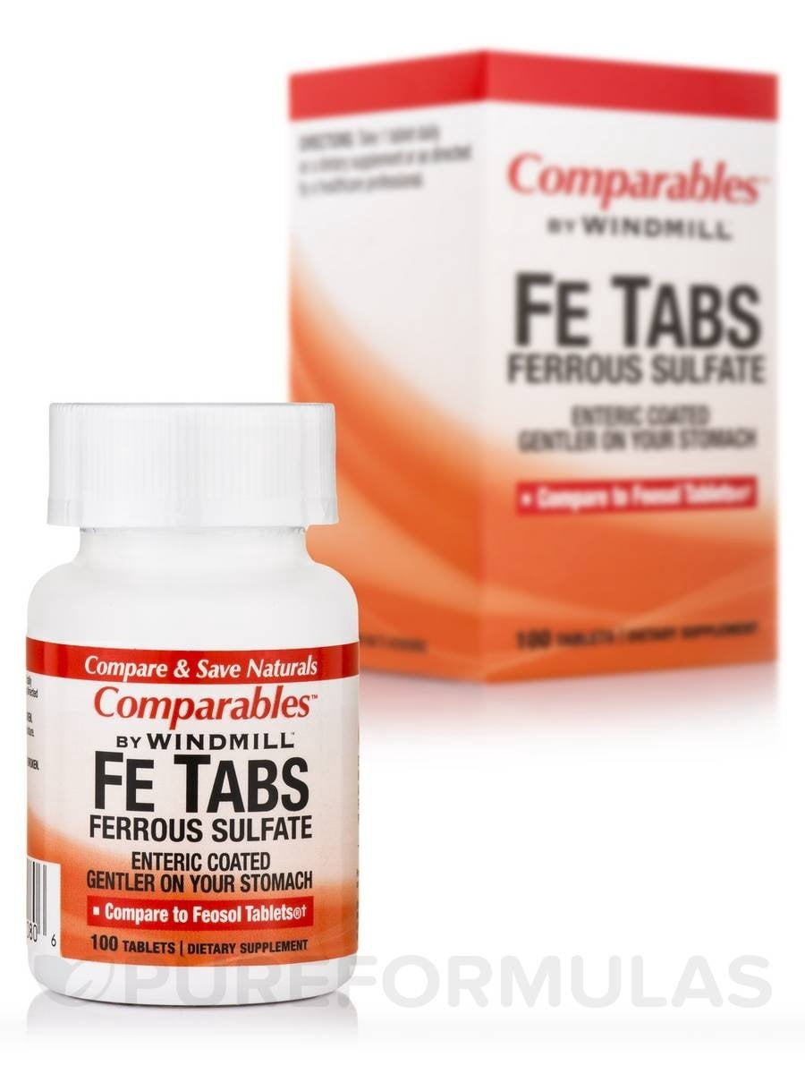 Comparables By Windmill Fe Tabs Ferrous Sulfate Tablets 100 Tablets ...