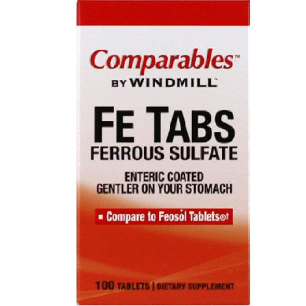 Comparables By Windmill Fe Tabs Ferrous Sulfate Tablets 100 Tablets ...