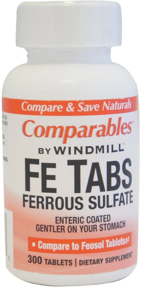 Comparables by Windmill Fe Tabs Ferrous Sulfate Tablets 300 Tablets ...