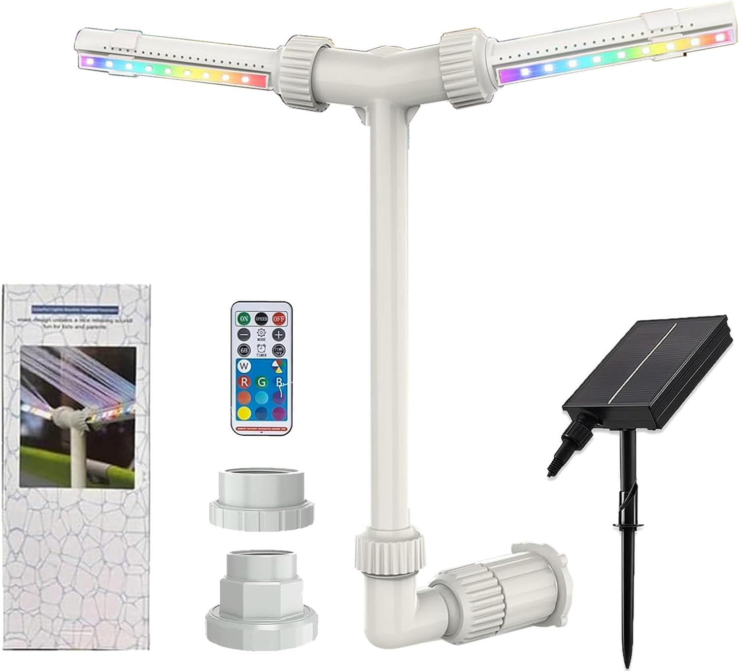 Comparativei Solar Pool Fountain with Lights Dual Arc - Above/Inground ...