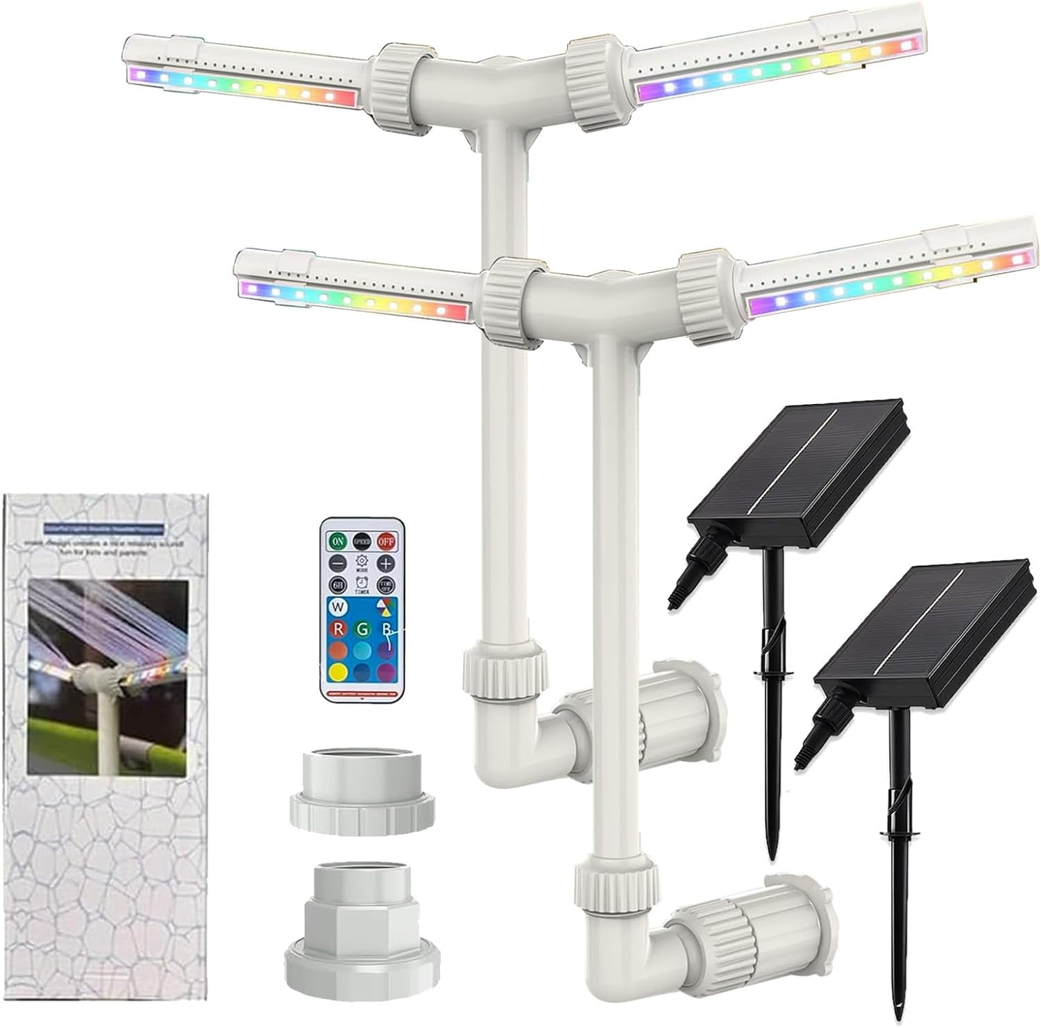 Comparativei Solar Pool Fountain with Lights Dual Arc - Above/Inground ...