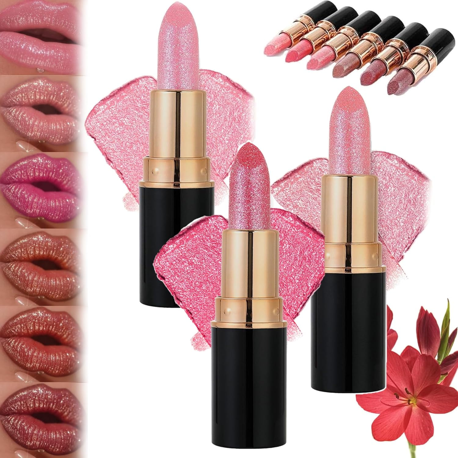 Comparison Diamond Lip Gloss Glitter Lipstick Waterproof, Diamond ...