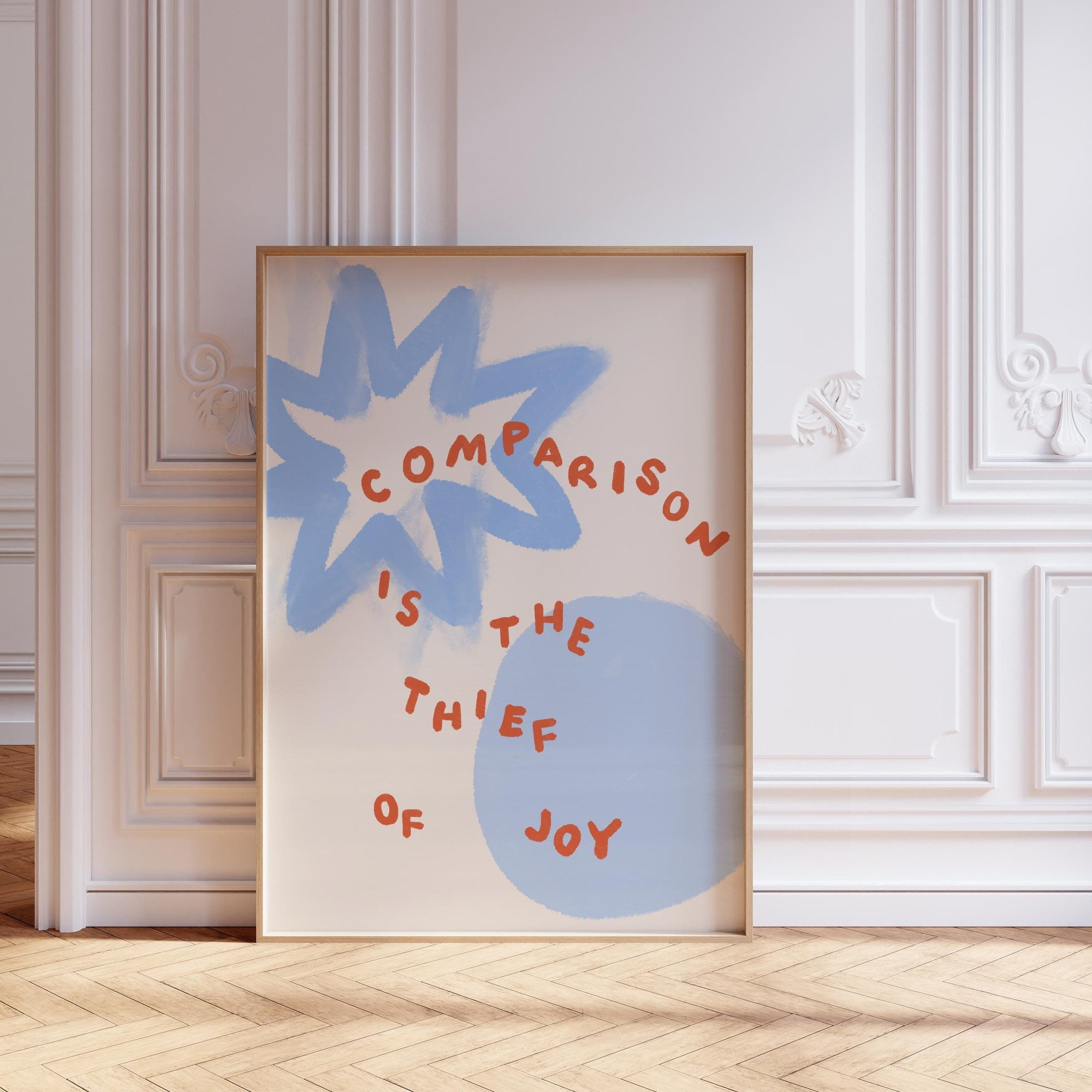 Comparison Is The Thief Of Joy Mantra Affirmation Quote Print, Abstract Wall Art, Bright ...