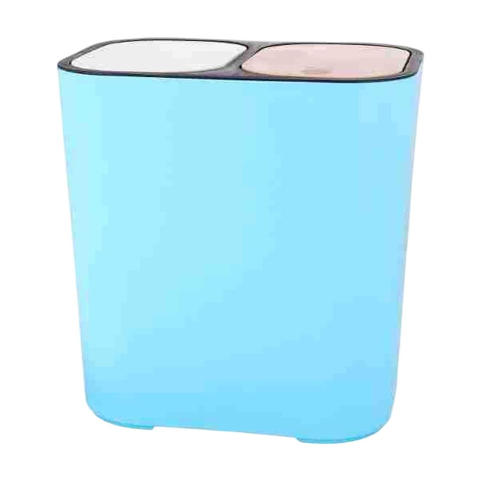 Compartment Dual Bin Trash Can With Lid Dry Wet Waste Separation ...