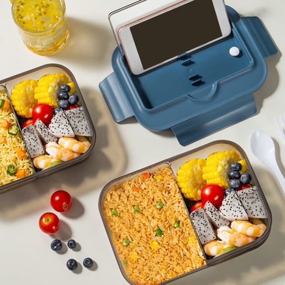 Compartment Lunch Box - Leakproof Design, Wave Safe Plastic, Includes ...