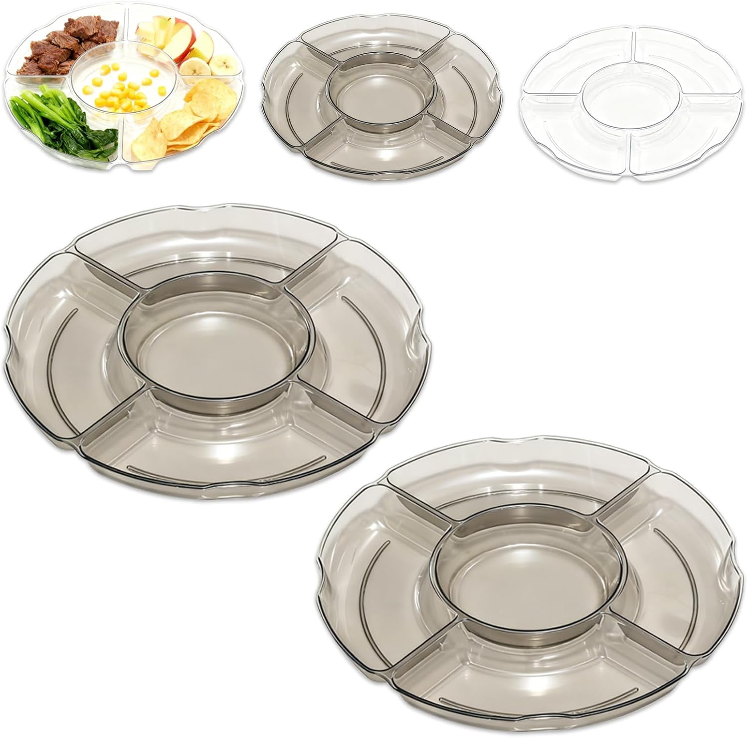 Compartment Plate with Dividers, Thanksgiving Divided Plates, Food ...